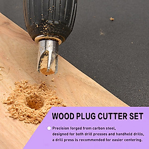 Countersink Drill Bit Set, Woodworking Chamfered Adjustable Counter Sinker Tools on Counter Sink Holes with 1/4" Hex Shank, 2 Pcs Wood Plug Cutter Drilling Tools for DIY Woodworking with One L-Wrench