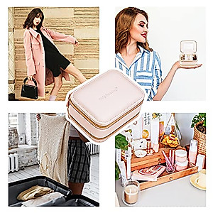 onlyamazing Mini Jewelry Travel Case,Small Travel Jewelry Organizer Portable Jewelry Box Travel Mini Storage Organizer