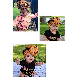 Lawie 8 PACK Elastic Stretchy Elastic Soft Wide Velvet Bowknot Bow Headbands Hairband Knot Turban Headwraps Hair Bows Accessories for Kids Toddler Infant Newborn Baby Girl Bulk