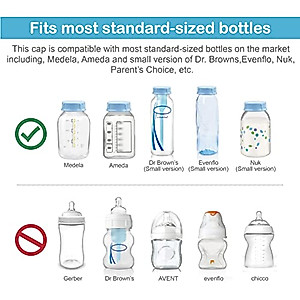 Maymom Solid Lids with Sealing Ring for Standard Sized Bottles, Bottles Lids, Compatible with Medela Bottles, Ameda, and Small Sized Nuk, Playtex, Gerber Bottles, Lifefactory Bottle; 8pc (Blue)