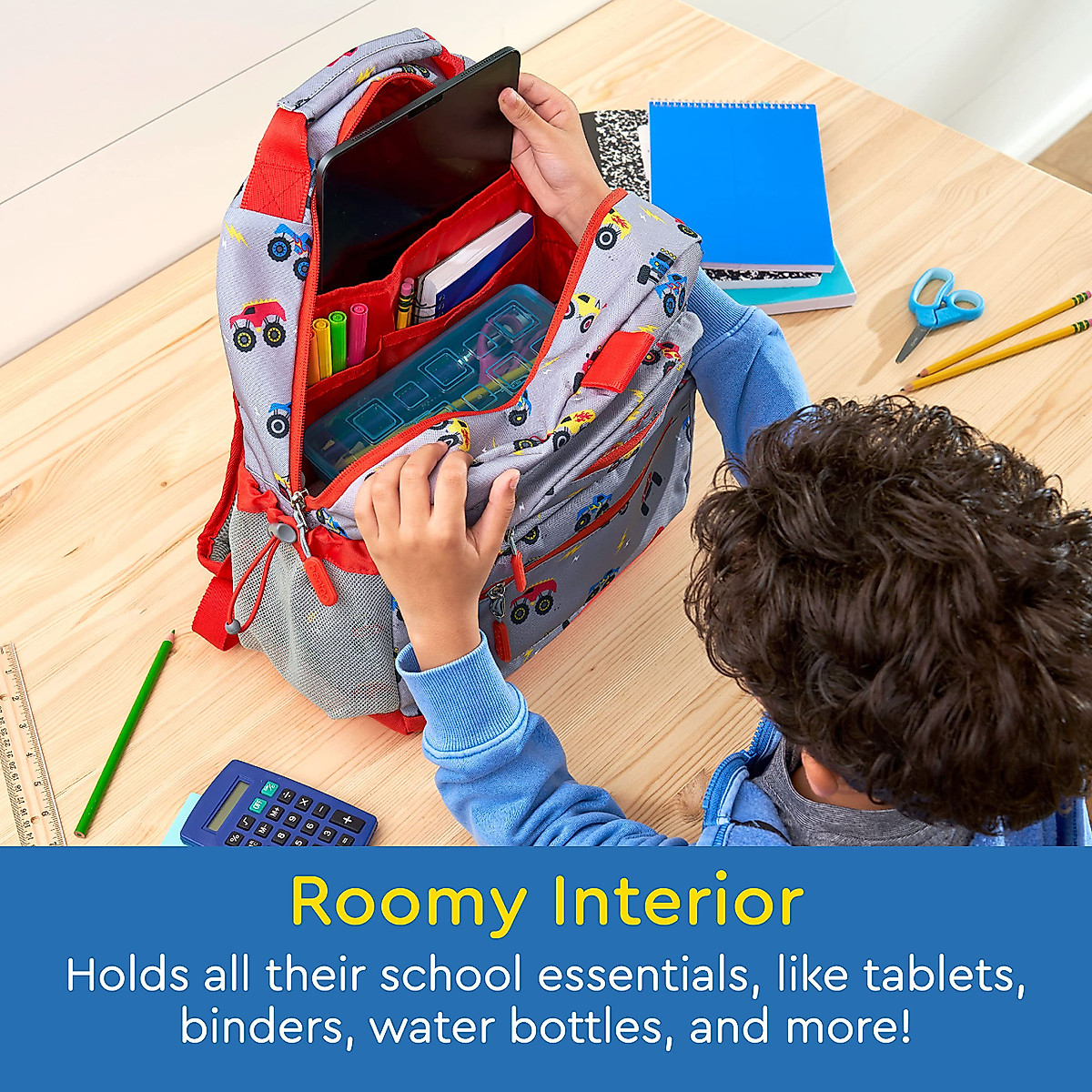 Bentgo® Kids 14” Backpack Set With Kids Prints Lunch Box (Trucks)