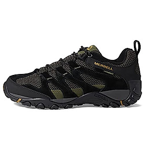 Merrell Men's ALVERSTONE WP Hiking Shoe, Black/Olive, 10.5