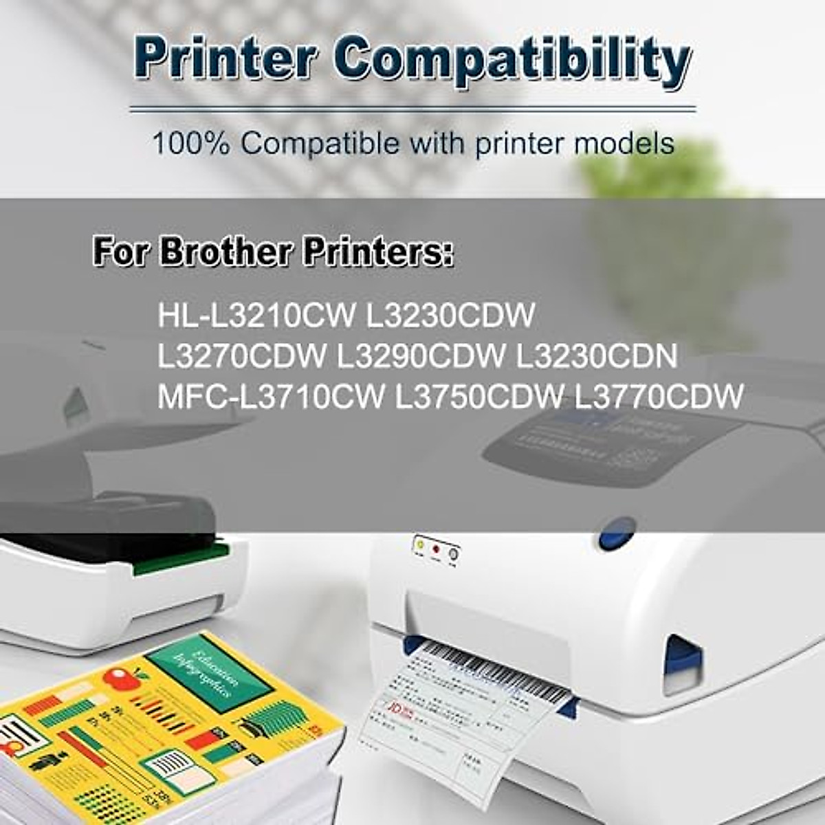 8-Pack (2BK/2C/2Y/2M) Compatible High Capacity TN227 (TN-227BK TN-227C TN-227Y TN-227M) (With Chip) Imaging Toner Cartridge Used for HL-L3210CW L3230CDW L3270CDW L3290CDW L3230CDN MFC-L3710CW Printer