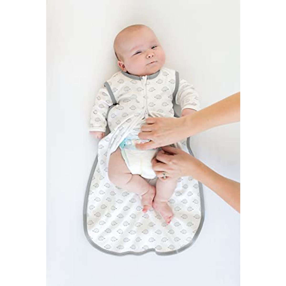 SwaddleDesigns Baby Sleep Sack 0-6 months, Cotton Knit Wearable Blanket with 2-way Zipper, Non-Weighted Sleeping Sack for Safer Sleep, Tiny Hedgehogs, Small