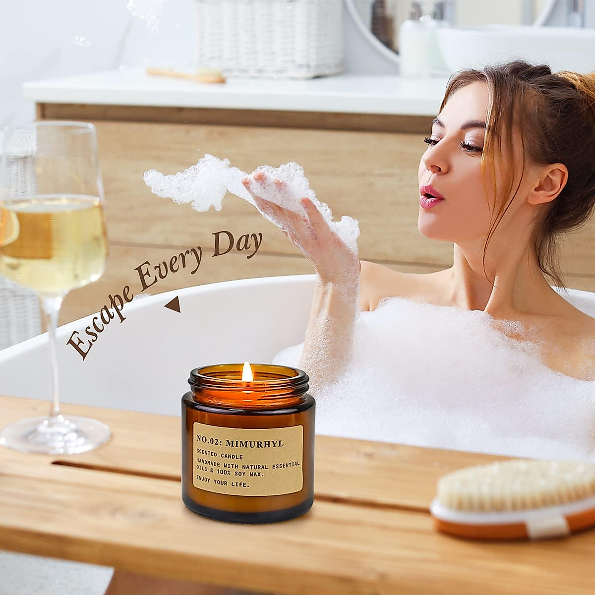 Candles for Home Scented,6Pack Soy Wax Candle Sets,Aromatherapy Candle Gift Set for Women,150 Hours Long Burn Time, Amber Jar Candle Candles Gift for Birthday