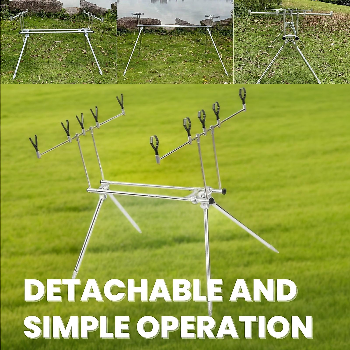 Retractable Fishing Rod Pod Stand Holder Detachable Design Aluminium Alloy Casting Rods Carp Tackle Tools Accessory