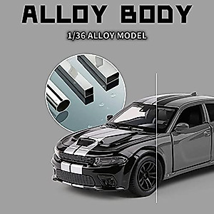 COOLPUR 1/36 Scale Doodge Hel1 Car Model Diecast Toy Vehicle Zinc Alloy Metal Pull Back Powered Vehicles Mode for Kids,Adult,Boyfriend Gift(Gray)
