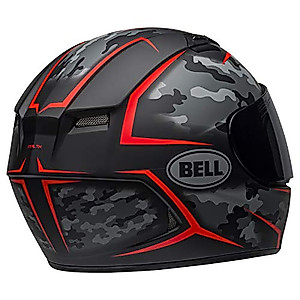 BELL Qualifier Full-Face Motorcycle Helmet (Stealth Camo Matte Black/Red - Small)