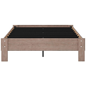 Signature Design by Ashley Flannia Modern Platform Bed, Full, Grayish Brown