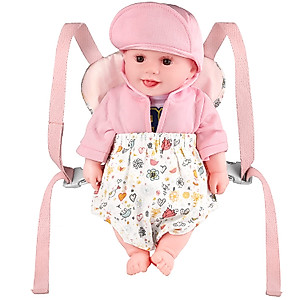 GAGAKU Doll Carrier Soft Cotton Front and Back Carrying with Adjustable Straps for Baby - Rose Garden