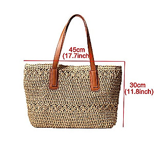 ZLKJMY Straw Cross-bodyBag Shoulder Bag,Woven Bag Female Straw Woven Bag one-Shoulder Portable Large-Capacity Rattan Bag Holiday Beach Bag (Color : 2)