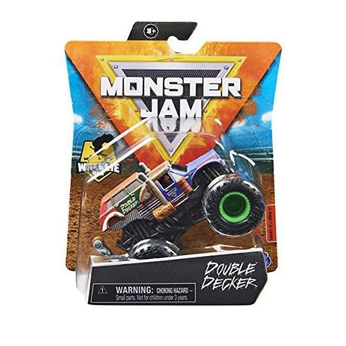 Monster Jam 2021 Spin Master 1:64 Diecast Monster Truck with Wheelie Bar: Wreckless Trucks Double Decker