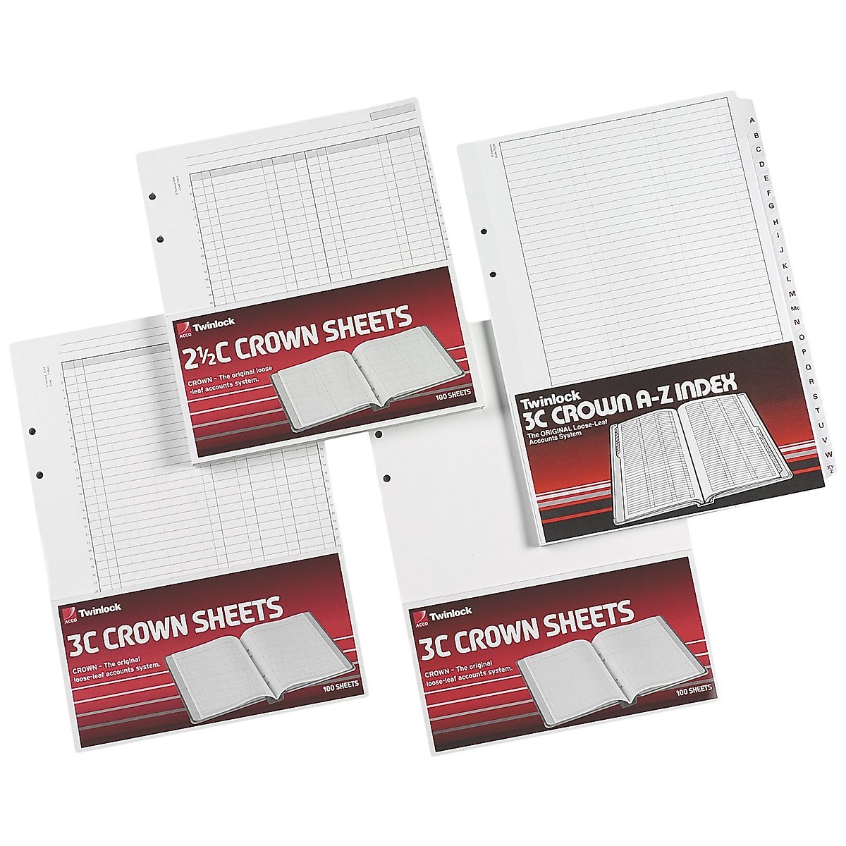 Rexel Twinlock Crown 3C Refill Sheets Double Ledger (Pack of 100 Sheets)