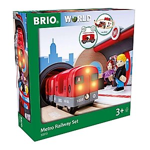 Brio - 33513 Metro Railway Set | Dynamic 20 Piece Wooden Train Set with Interactive Accessories | Perfect for Kids Ages 3 and Up | Fosters Creativity and Motor Skills