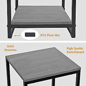 JEPRECO 34" Tall Plant Stand Indoor, 2-Tier Modern Plant Shelf, Corner Flower Pot Holder Organizer for Living Room Balcony Patio Garden (Oak Grey)