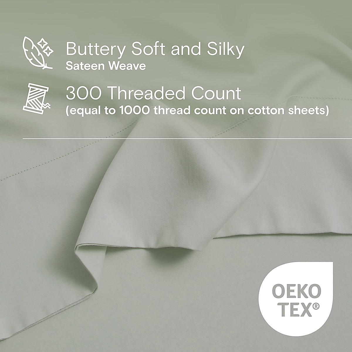 DOZ Duvet Cover Set, 100% Viscose derived from Bamboo, Organically Grown, Buttery Soft, Cooling Duvet Covers, High GSM, 1 Duvet Cover and 1 Pillowcase, 70"x90" (Sage, Twin/Twin XL)