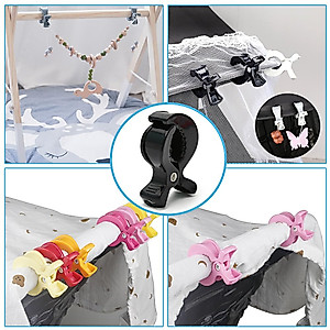 AKOAK 6 PCS Colorful Stroller Clip, Stroller Toy Holder, Blanket Clip, Sunshade, Windproof Clip, or Other Fixed, Plastic Universal Clip - Stroller Accessories