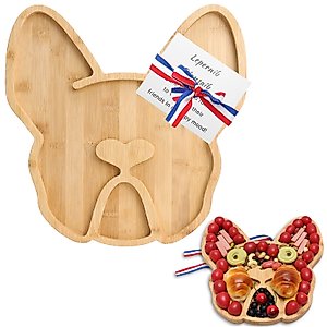 A AIFAMY French Bulldog Cheese Board, 12" inch Frenchie Charcuterie Boards Extra Large Bamboo Funny Serving Tray Aperitif Platter Dog Gift for Housewarming Bachelor Party Thanksgiving Christmas