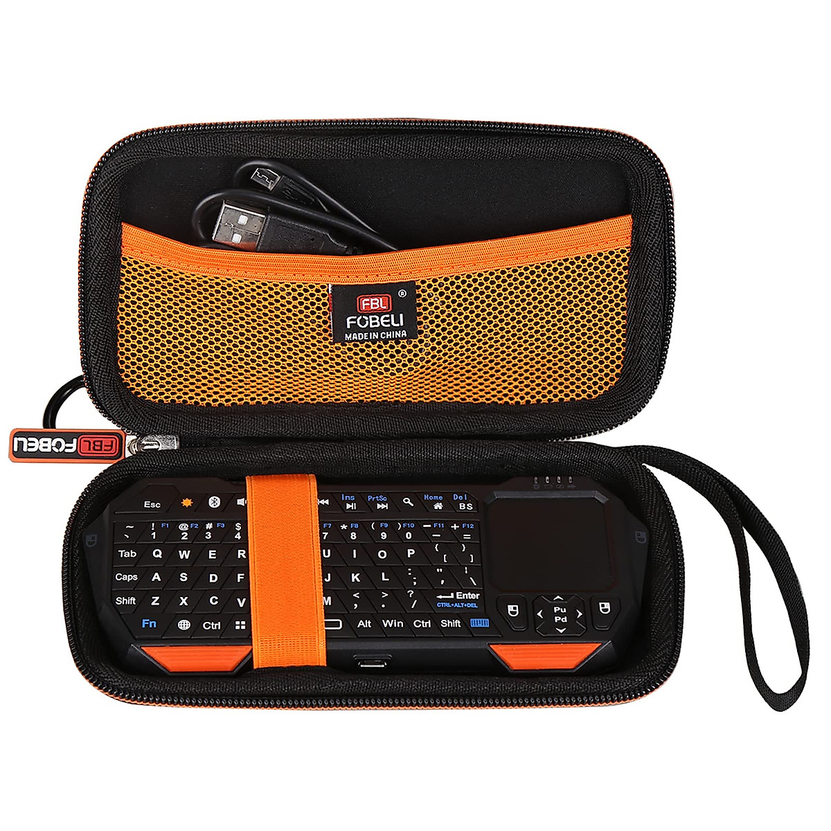 FBLFOBELI EVA Hard Carrying Case Compatible with Fosmon Mini Bluetooth Keyboard QWERTY Keypad, Portable Travel Storage Bag (Case Only)