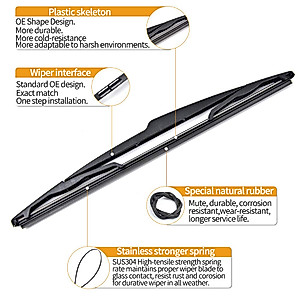 Replacement for Ford Edge Rear Wiper Blade 2007-2014 - MIKKUPPA Back Windshield Wiper Replacement 9T4Z-17526F