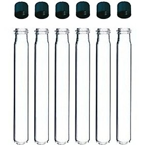 6 Pack - 5-inch, 16x125mm Pyrex Glass Test Tubes with Screw Caps