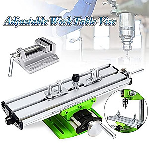 Industool Mini Milling Machine, Multifunction Worktable Milling Machine Compound Multi - function Milling Machine with Cross Sliding Table Vise for DIY Lathe Bench Drill