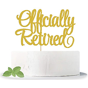 Beach Theme Retirement Party Decorations - Gold Glitter Happy Retirement Banner & Happy Retirement Cake Topper & Coconut Tree Balloons for Beach Theme Retirement Party Supplies Retired Gift Ideas