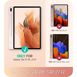 i-Blason Cosmo Case for Samsung Galaxy Tab S7 FE 12.4" 2021 Release Only, Full-Body Trifold with Built-in Screen Protector Protective Smart Cover with Auto Sleep/Wake & Pencil Holder (Marble)