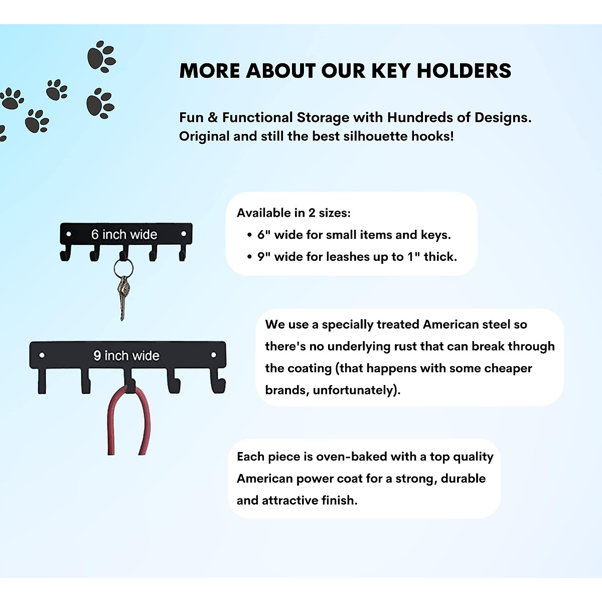 The Metal Peddler Labrador Retriever Key Holder for Wall - Small 6 inch Wide with 5 Hooks - Made in USA