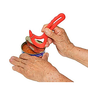 Safe Ring Pull Can Opener Protects Nails Arthritis Hands | Red - by Home-X