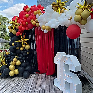 12 Point Star Balloons- 50pcs Gold Explosion Star Foil Balloons, 3D Starburst Cone Mylar Balloons for Halloween Christmas Birthday Party Baby Shower Wedding Photo Booth Backdrop