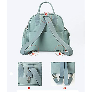 Quality Small Cute Multi-Function Diaper Bag Tote Messenger Backpack-Blue