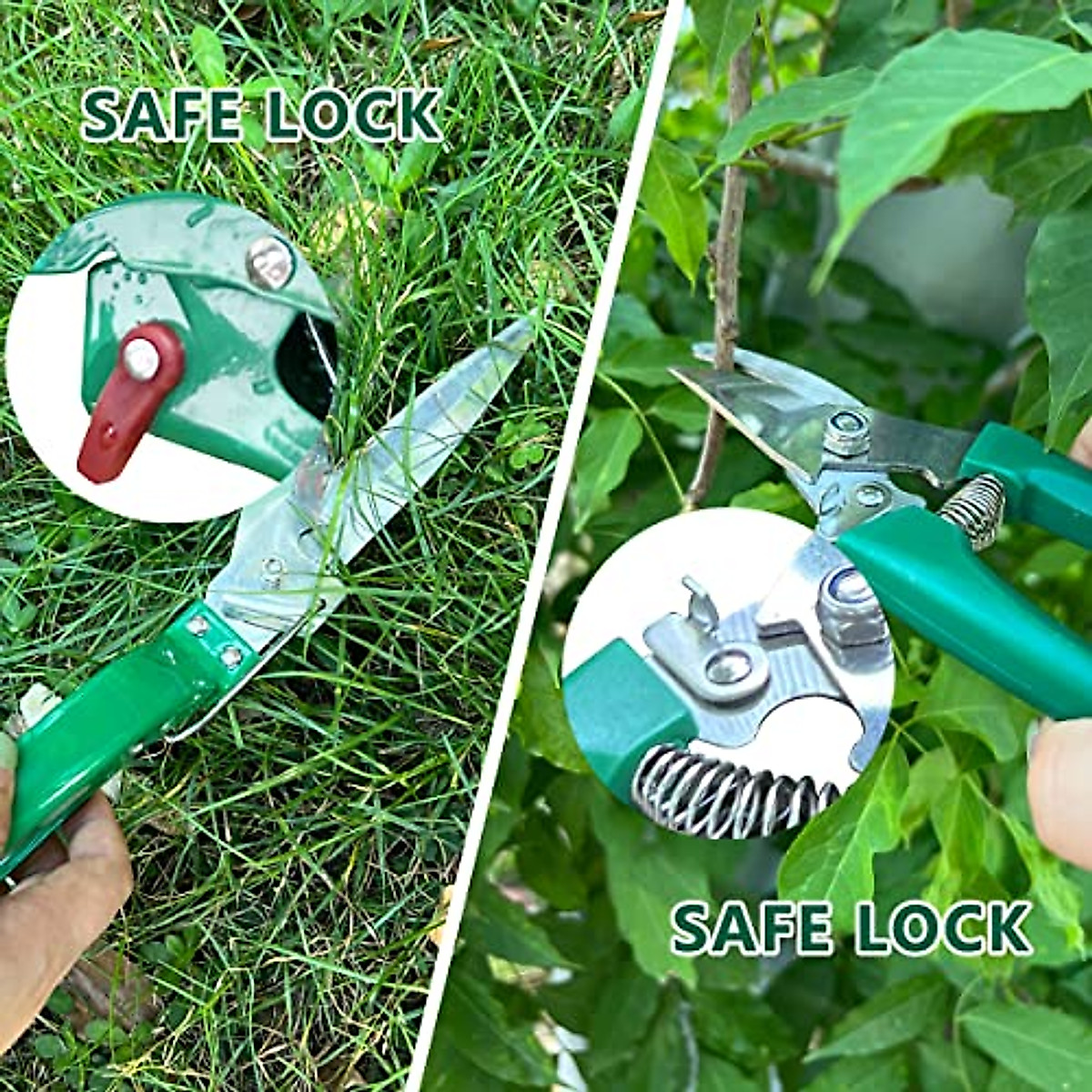 KENNEDICH Garden Tools Set，Stainless Steel Garden Planting Tools Kit with Green Carrying Case, Ideal Gardening Gift (10 PCS )