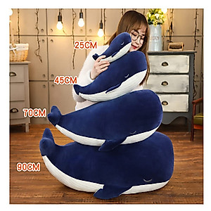 JPORSHU 10inches Soft Simulation Big Blue Whale,Marine Life Dolphin Doll Plush Toy，Back Cushion Children Birthday Gift