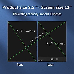 Amoretti Sonnet Mini LCD Writing Tablet, 9.5in Double Display Erasable Reusable Electronic Drawing Pads, Electronic scratchpad for Kids and Adults（Black…