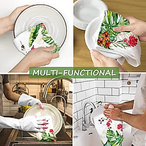 Lebsitey Hummingbird Geranium Flower Bird Kitchen Towel, 2 Pack Kitchen Towel, Absorbent Drying Tea Towel for Cooking Baking, 18 x 28 (Hummingbird Geranium)