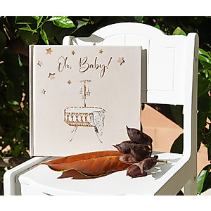 Chamich Baby Shop Chamich Oh Baby Memory Book, Boho Style Baby Photo Album, Gender Neutral Gift For Baby, Baby Photo Journal, Beige, 9 inches X 9 inches