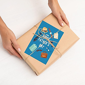 Doumeny 24 Sets Happy Father's Day Greeting Cards with Envelopes 6 Assortment Father Day Note Cards Best Dad Ever Paper Gift Cards Father's Day Message Blank Cards for Father Party Birthday Wrapping