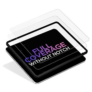 Darno 2-Pack No Notch Full Coverage Screen Protector For iPad Pro 12.9 inch 6th/5th/4th/3rd Generation, Microphone Hole Only, HD Tempered Glass With Alignment Frame(2022/2021/2020/2018)