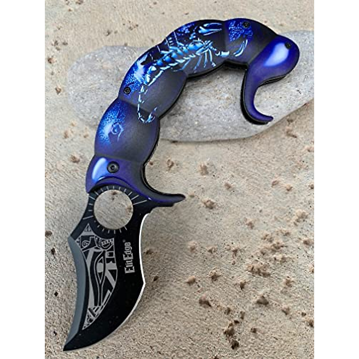 9" Elitedge Scorpion Assisted Opening Pocket Knife Stainless Steel Handle Blade