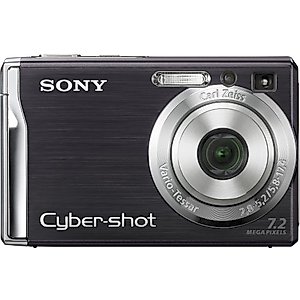 Sony Cybershot DSCW80 7.2MP Digital Camera with 3x Optical Zoom and Super Steady Shot (Black)