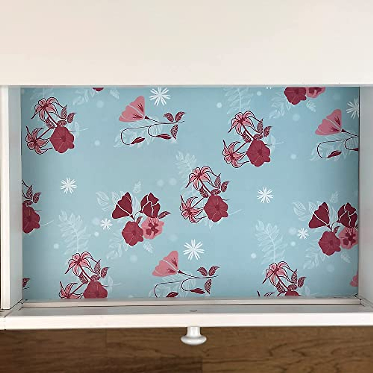 Scentennials Poppy Delight Scented Drawer Liners - (16.5 x 22 Inch) Poppy Floral Print - Premium Quality Shelf Liner Sheets - Ideal for Kitchen, Drawer & Closet, Non-Adhesive Design