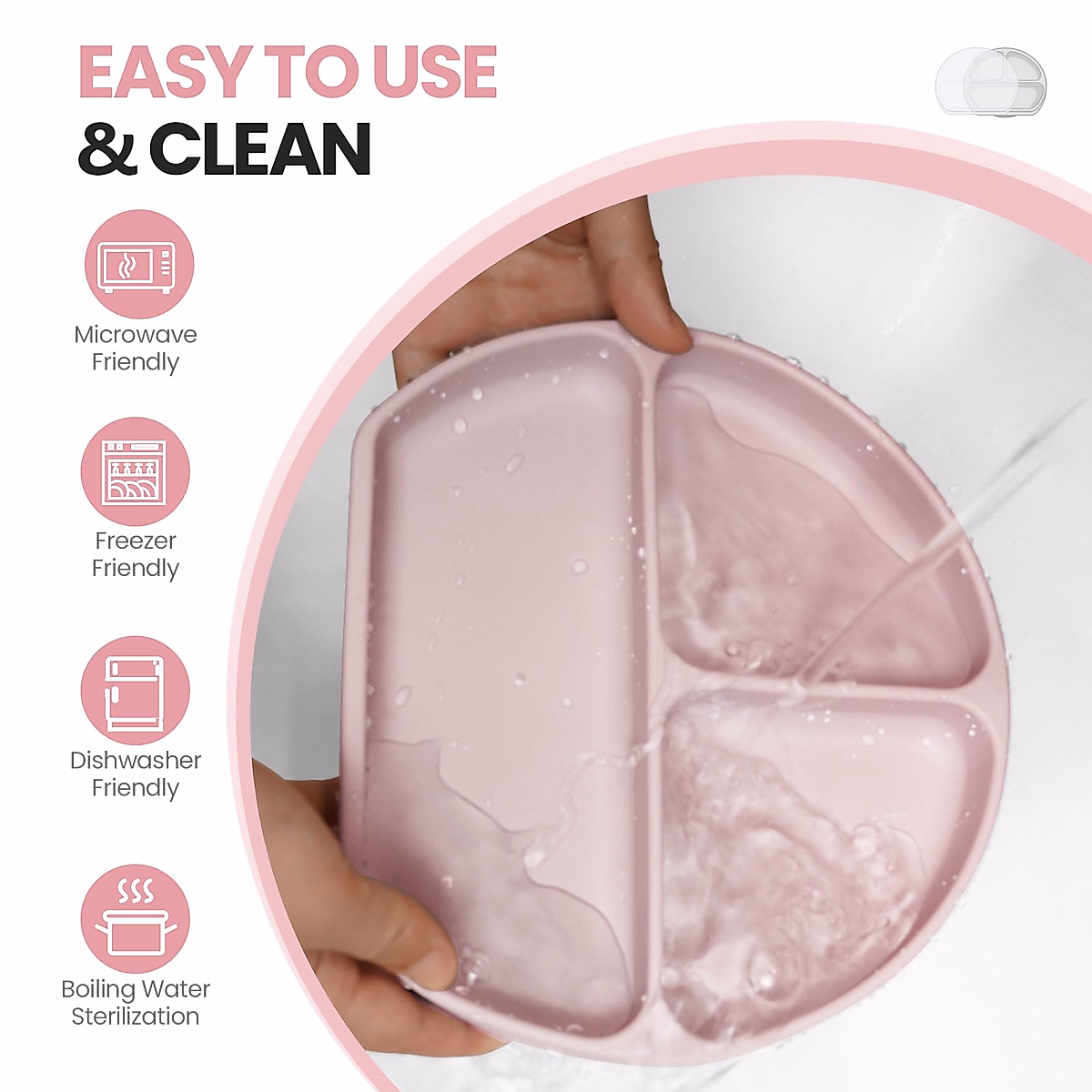 Vivalada Silicone Baby Feeding Set - 12PCS Baby Led Weaning Supplies, Baby Suction Plate with Lid and Bowl Set, Baby Self Feeding Spoons Forks Sippy Cup and Bib, Baby Eating Set 6+ Months (Pink)