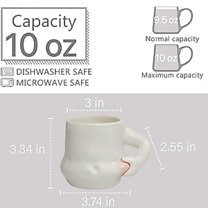 YINHEMEOW Fat Belly Mug 10 OZ Cute Ceramic Mug Original Handmade Coffee Mug With Hand Handle