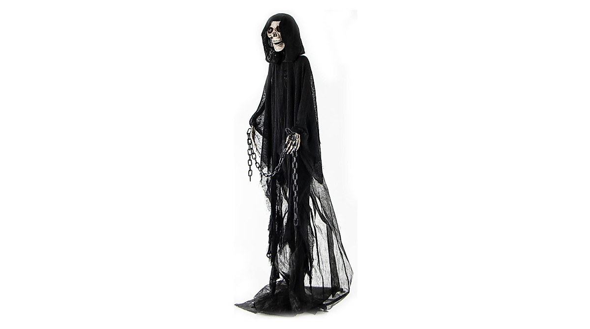Life-Size Animated Grim Reaper Prop for Halloween Fun