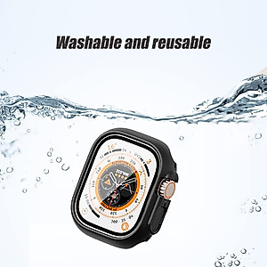 Ailun for 2022/2023 Apple Watch Ultra 2/Ultra Screen Protector Case [49mm], Ultra-Thin Hard PC Case Built in Tempered Glass for iWatch, Shockproof Cover with Button [2 Pack][Black]