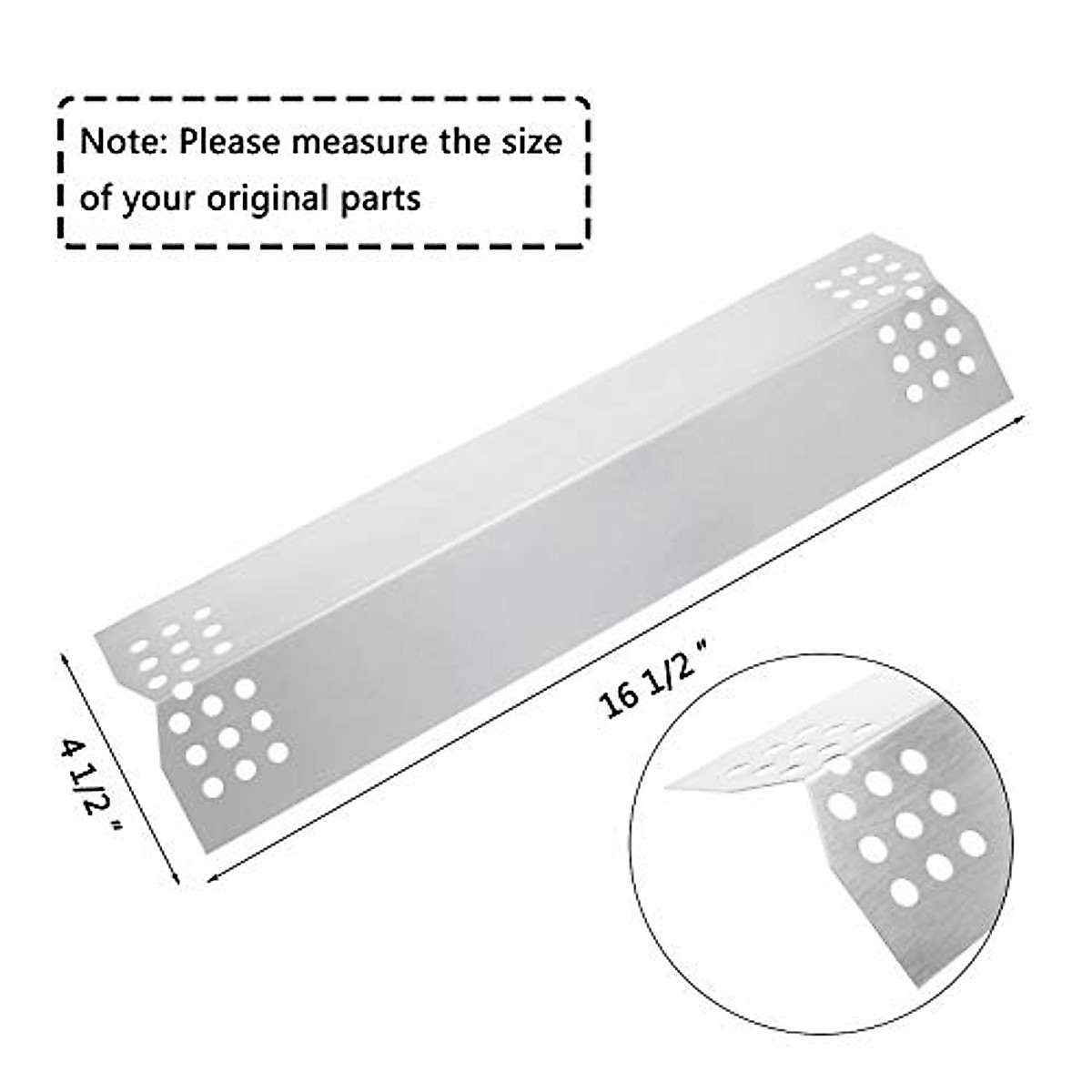 Hisencn Repair Kit Replacement for Kitchen Aid 720-0819 720-0787D 720-0819G 720-0953 720-0953A 730-0953 Gas Grill Model, Stainless Steel 16.5 inch Grill Burners Tube, Heat Plate Tent Shield Deflector