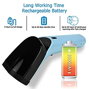 Zacoora Wireless QR Barcode Scanner Bluetooth 3-in-1 Handheld Bar Code Reader, Rechargeable 1D 2D pdf417 Scanner Gun - DS750