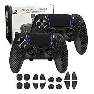 KOEBSHPE PS5 Edge Controller Anti-Slip Protective Cover, Ergonomic Soft Rubber Protective Case Cover for Playstation 5 PS5 Edge Controller with Thumb Grips and Triggers Extenders(Two Packs)