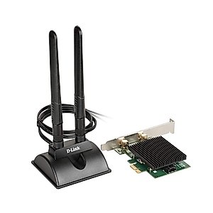 D-Link PCI Express Wireless Adapter AX3000 WiFi 6 Bluetooth 5.1 Magnetic Antenna Base Heatsink Dual Band Windows 10 PCIe Ethernet Network (DWA-X3000)